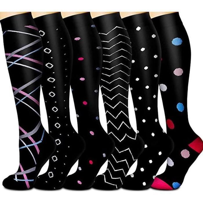 Bas de compression pour femmes et hommes - Chaussettes décolorées ...