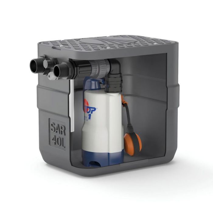 Station de relevage 40L Pedrollo SAR40TOP1 - Pompe a eau 0,25 kW jusqu'à 8,4 m3/h monophasé 220V ...