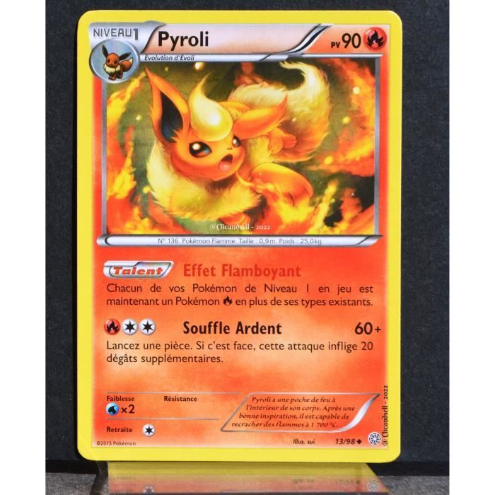 Carte Pokémon 13-98 Pyroli 90 PV XY07 - Origines Antiques NEUF FR ...