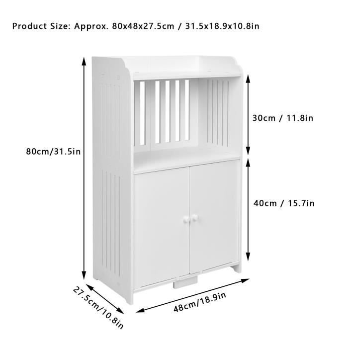 ABB Armoire de rangement de salle de bains à deux portes standalone ...