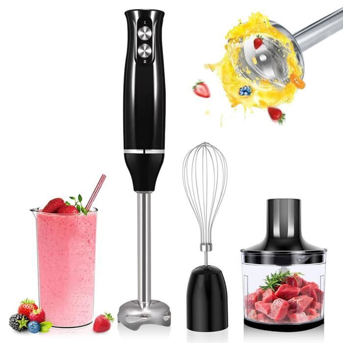 500W Mixeur Plongeant 4-en-1, Multifonction Mélangeur à Main Hachoir 2 ...
