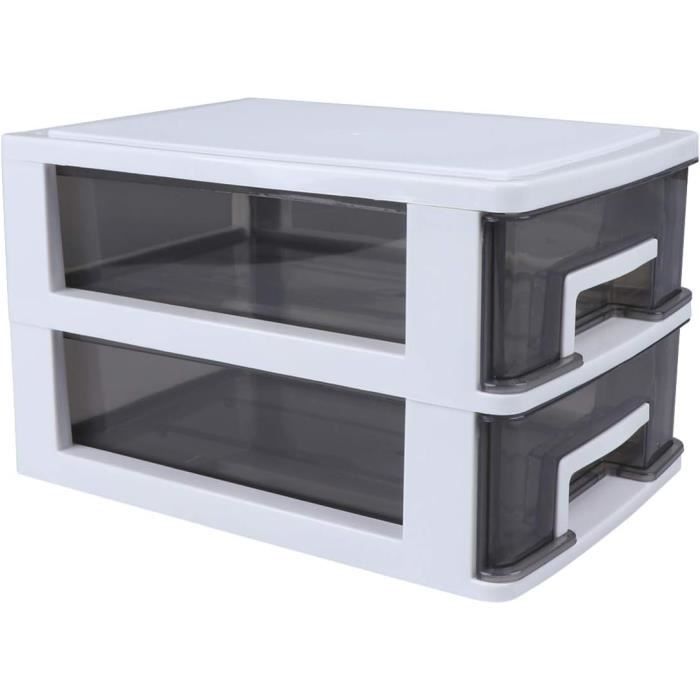 Meuble De Rangement Transparent À 2 Tiroirs Avec Petits Tiroirs Pour ...