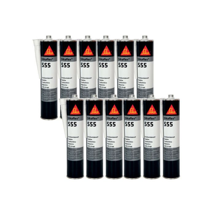 Lot de 12 colles de vitrage SIKA Sikaflex 555 - Noir - 300ml ...