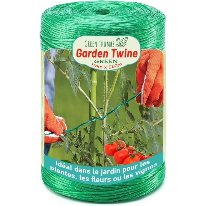 Green Thumbz Ficelle de Jardin Verte - Fil Jardinage Vert (1 mm x 250 m ...
