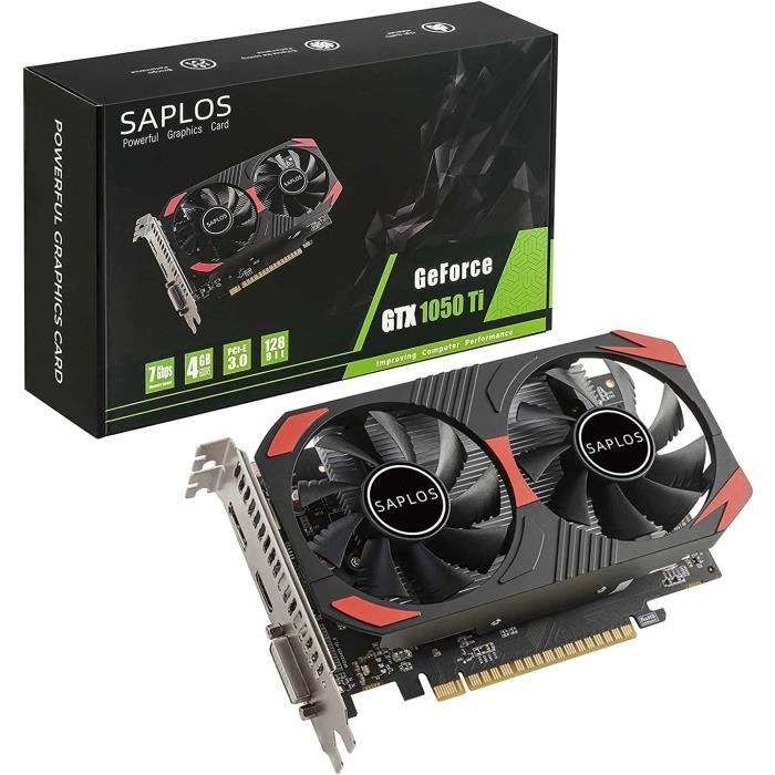 SAPLOS GTX 1050 Ti Gaming Carte Graphique, 4Go, 128 Bit, GD5 ...