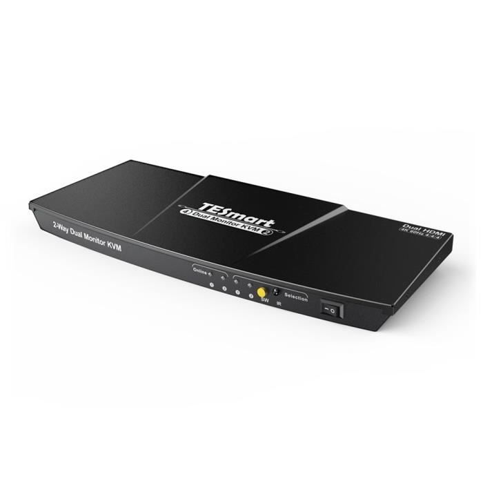 TESmart Switch KVM HDMI Dual Monitor 2x2 2 Port KVM Switch 4K 60Hz 4:4: ...