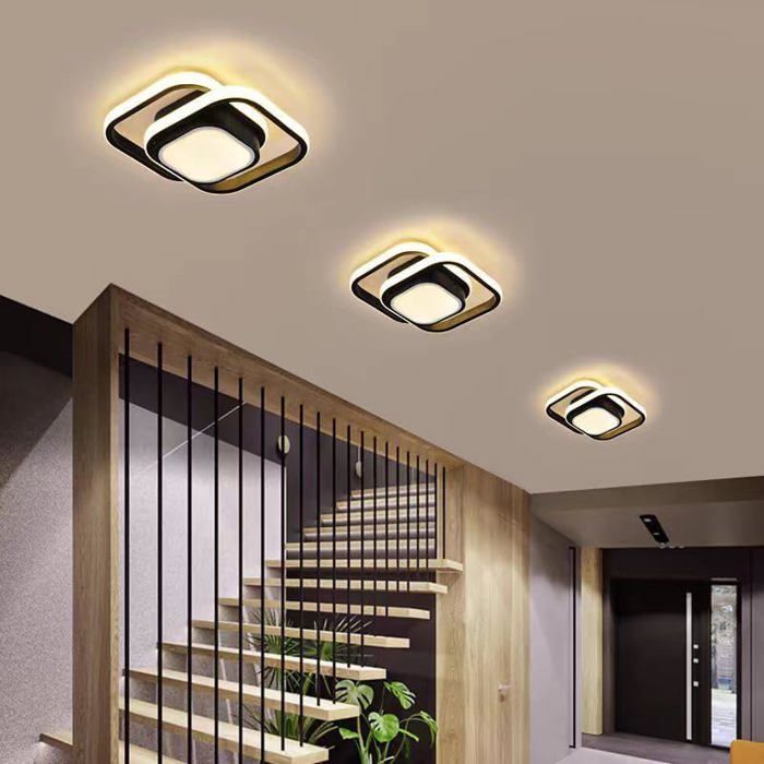 Lustre Plafonnier LED Moderne Orientable en Métal Doré pour Cuisine et ...
