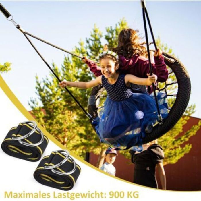 Kit fixation balançoire avec coussins protection arbre + 2 mousquetons ...