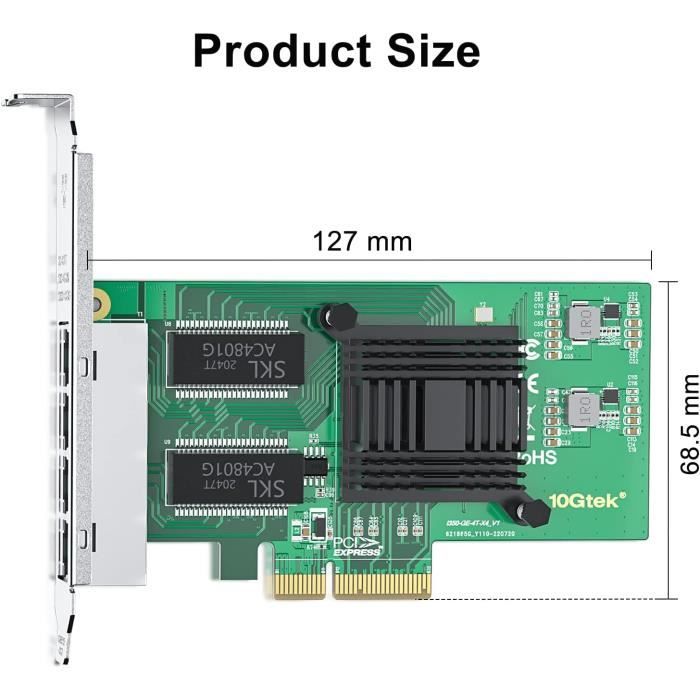 ® Carte Réseau Gigabit Pcie I350-T4 - Intel I350 Chip, Carte Réseau 4 Ports Rj45, 1Gbit Pci ...