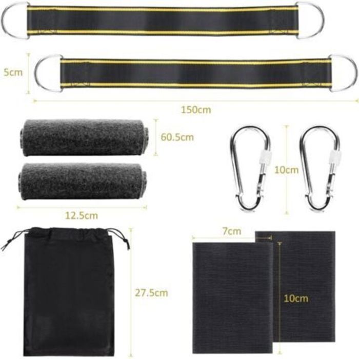Kit fixation balançoire avec coussins protection arbre + 2 mousquetons ...