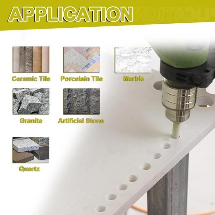 Foret Diamant Kit Trepan Carrelage - 4pcs 6-6-6mm Scie Cloche avec Tige Triangulaire+20mm Mèches ...