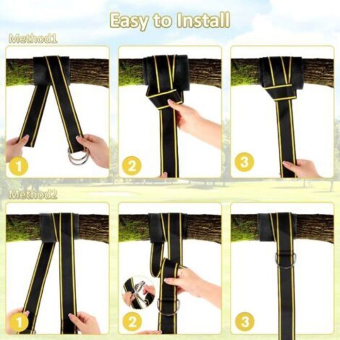 Kit fixation balançoire avec coussins protection arbre + 2 mousquetons ...