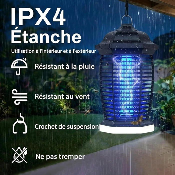 Lampe Anti-Moustique Extérieure 2 en 1 Tueur d'Insectes Électrique ...
