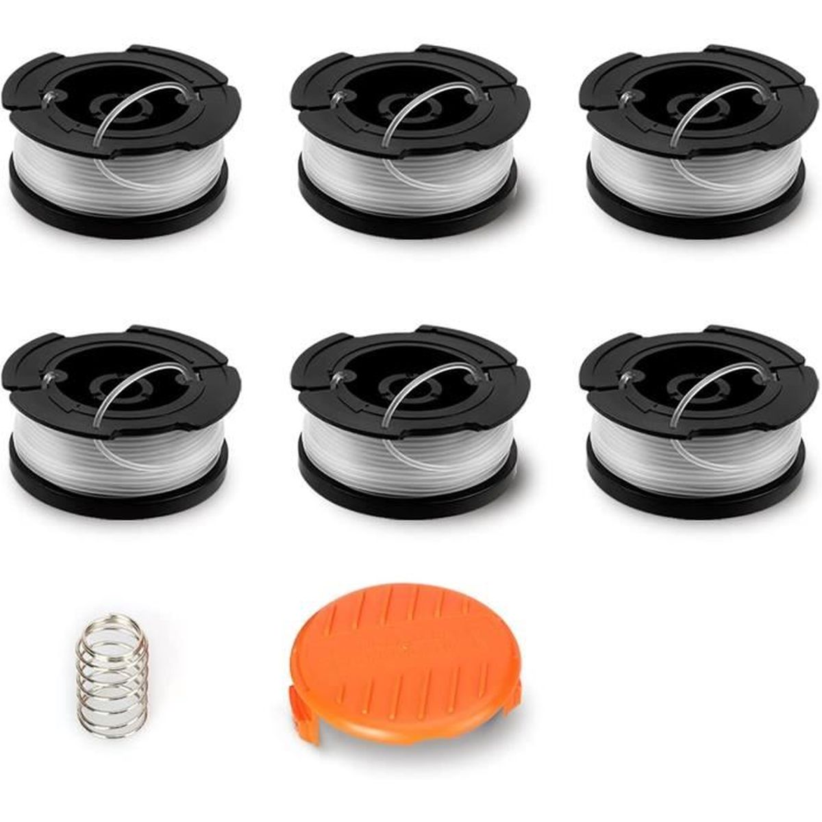 Bobines de Fil pour Coupe Bordures Black + Decker, Longueur 9 m, diamètre du Fil 1,65 mm 6 × ...