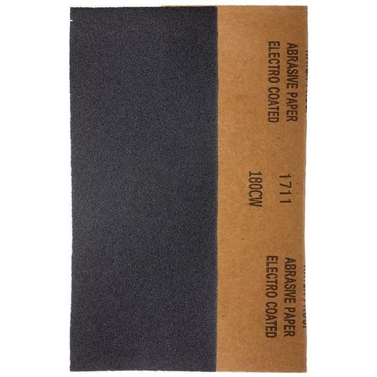 Lot de 10 feuilles de papier abrasif grain 180, 23 x 9,5 cm, papier ...