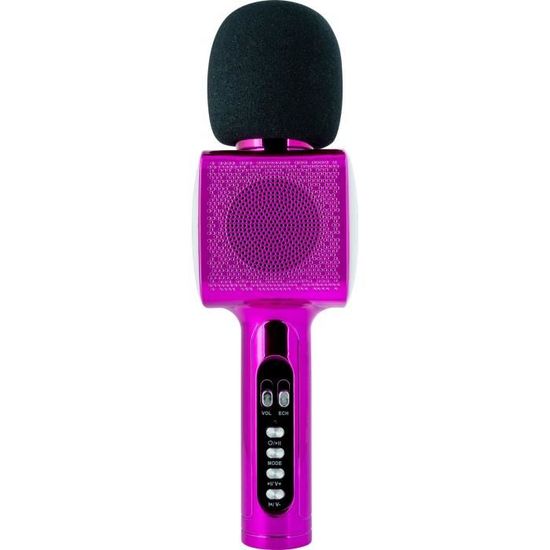 Microphone Karaoké Bluetooth - BIGBEN PARTY - Effets lumineux - Rose ...