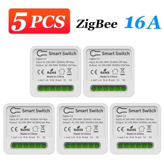 16A 5 pièces - version zigbee - Mini interrupteur, bricolage ...