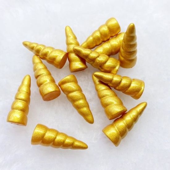 Statue deco,Mini corne de licorne 3D en résine kawaii,cabochons à dos ...