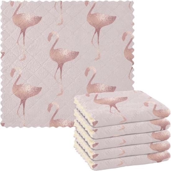 Lot De 6 Torchons De Cuisine Pour La Maison, Flamant Rose, Or Rose ...