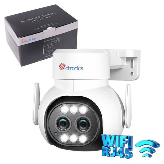Ctronics PTZ Caméra Surveillance Extérieur 4MP 6x Zoom Hybride WiFi 2.4 ...