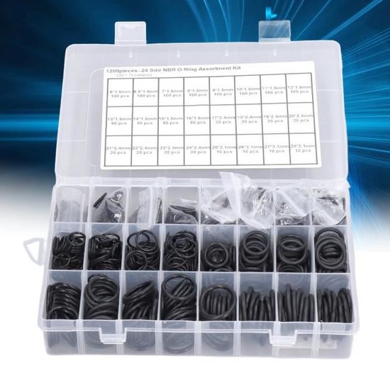 EJ.life 1200Pcs Joints Toriques Caoutchouc Nitrile, Kit D'Assortiment, - Cdiscount Bricolage