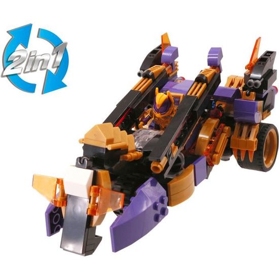 Véhicule Wise Blocks Deserteon transformable 2 en 1 + 1 figurine - Jeu ...