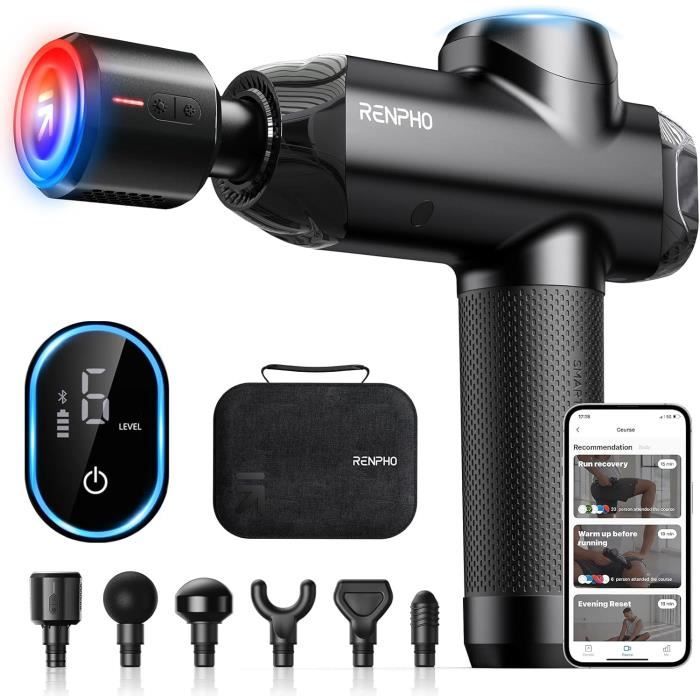 Pistolet de Mas Musculaire, Mas Gun avec Tête C et Froide, Masseur ...