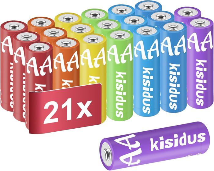 Piles AA 1.5V Pile LR6 Alcaline Coloré en 7 Couleurs pour Le Quotidien ...
