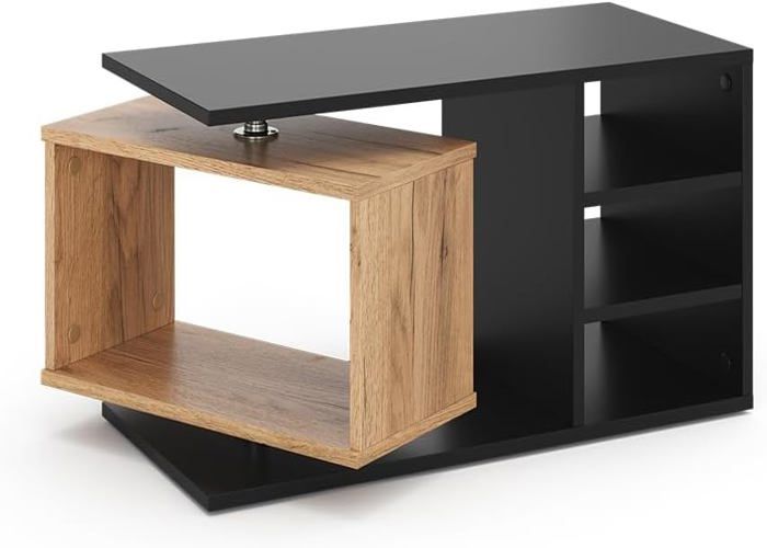 Vicco Table Basse Rafi, Noir/Chêne, 88 x 40 cm64 - Cdiscount Maison