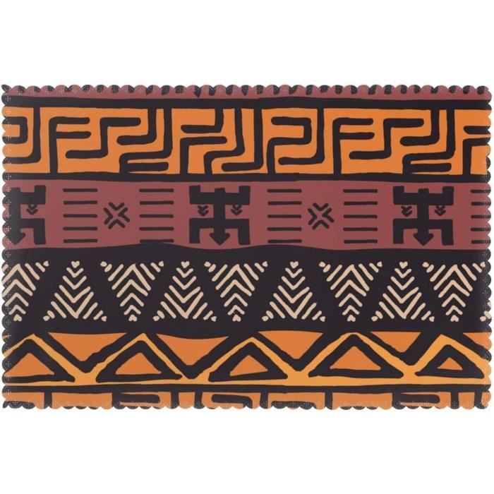 Lot De 6 Sets De Table Africains En Tissu Boue, Résistants À La Chaleur ...