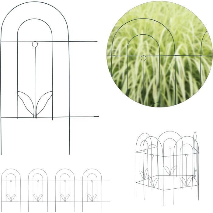 Bordure Potager, Clôture Jardin 5 Éléments, En Métal, À Planter Dans Le ...