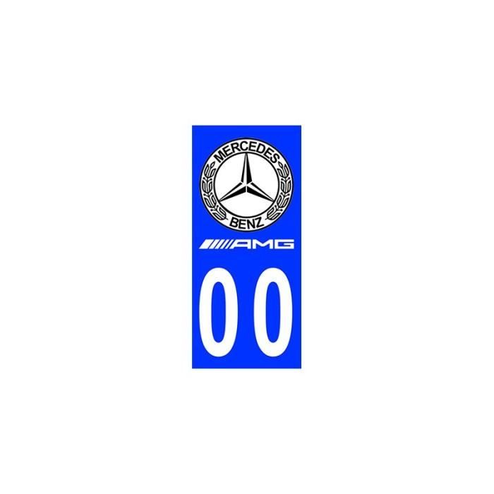 2X Stickers Plaques Auto Fond Bleu Mercedes Amg - Cdiscount Maison