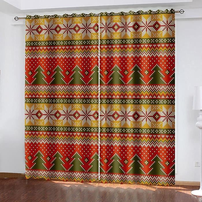 Rideaux Occultants 3D Rouge Motif Ligne Art Isolants Thermique Rideaux ...