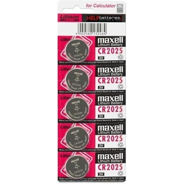 Piles boutons lithium pour Piles et chargeurs Maxell Cr2025, br2025 plaquette 5 type cr2025 ...