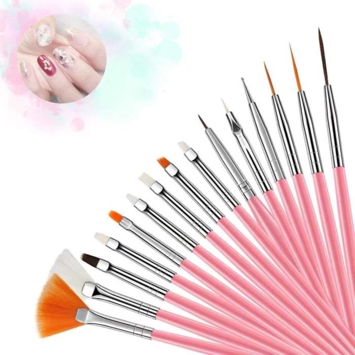 Nail Art Design Pinceaux,15PCS Brosse Pinceau Ongle Decor Liner ...