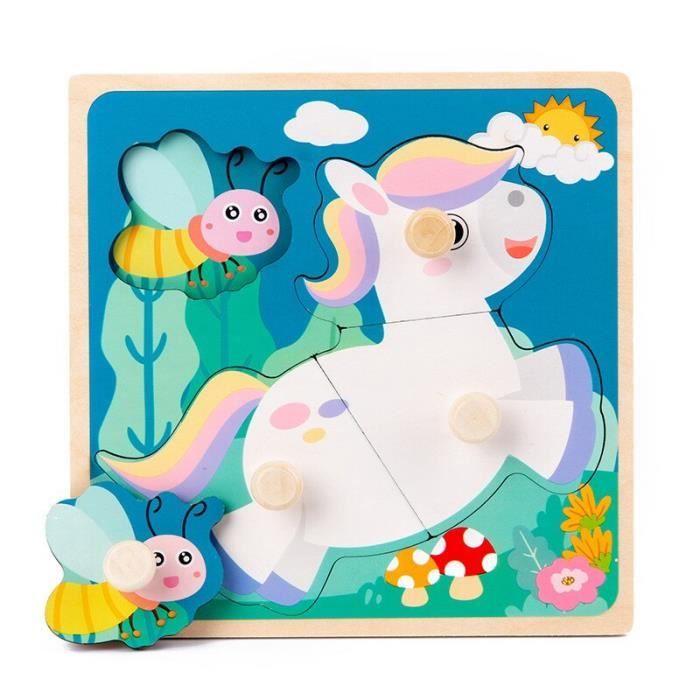 Cheval de couleur Jouets en bois pour bébés, planche de préhension ...