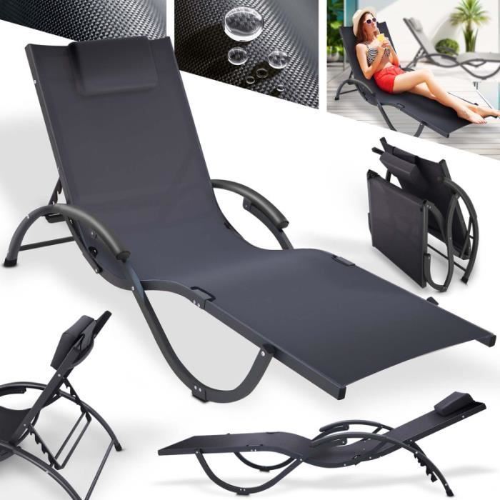 Chaise longue - BB LOISIR - Transat de jardin - Pliable - Dossier 4 ...