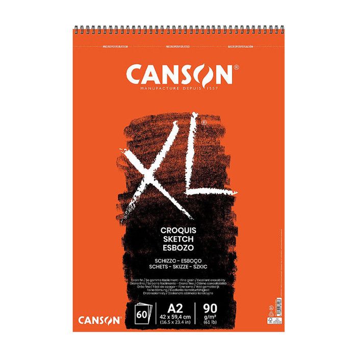 Bloc croquis - CANSON - XL - A2 - 90 g/m2 - 60 feuilles, dos solide ...