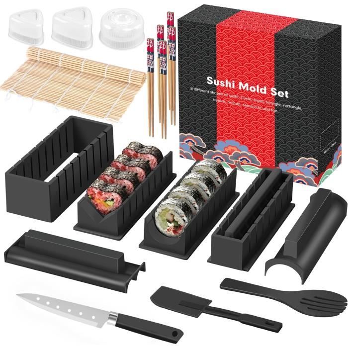 Kit Home Sushi Maker Complet 20 Pièces Form Presse Avec Sushi Rice Rolling Forms, Fourchette ...