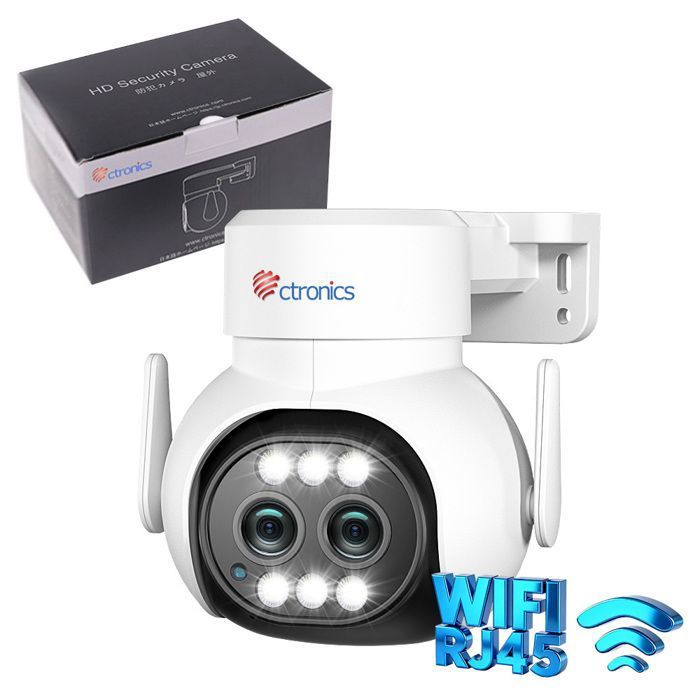 Ctronics PTZ Caméra Surveillance Extérieur 4MP 6x Zoom Hybride WiFi 2.4 ...