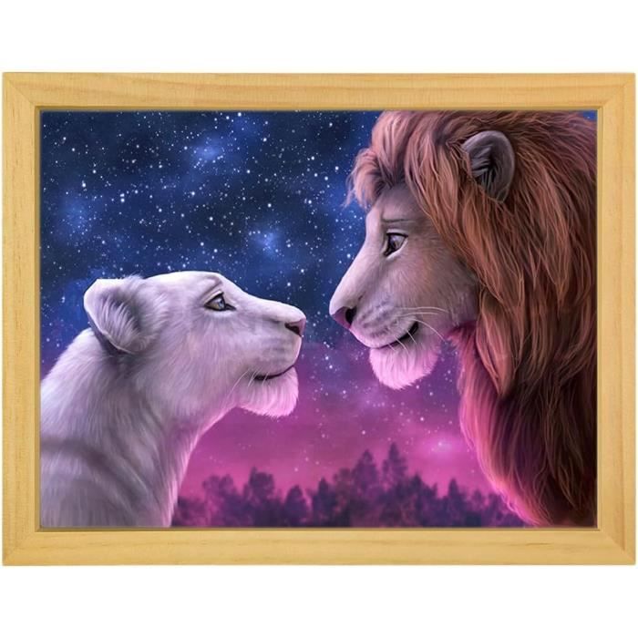 Diamond Painting Mosaïque Diy 5D Set + Cadre En Bois | Roi Des Lions ...