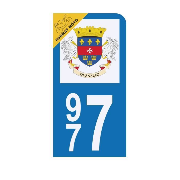 Autocollant Sticker Plaque d'immatriculation Moto 977 Saint-Barthélemy ...
