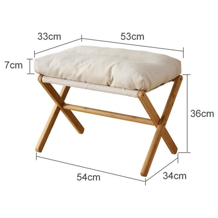Repose-pieds pliable en X HURRISE - Beige - Tissu - Contemporain - 38cm ...