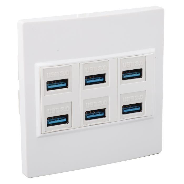HURRISE Plaque Murale USB 3.0 6 Ports - Transfert Rapide 5Gbps ...
