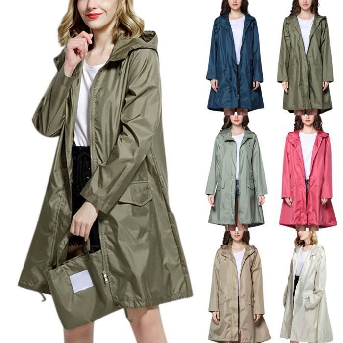 Veste de pluie femme manteau impermeable - Achat / Vente pas cher