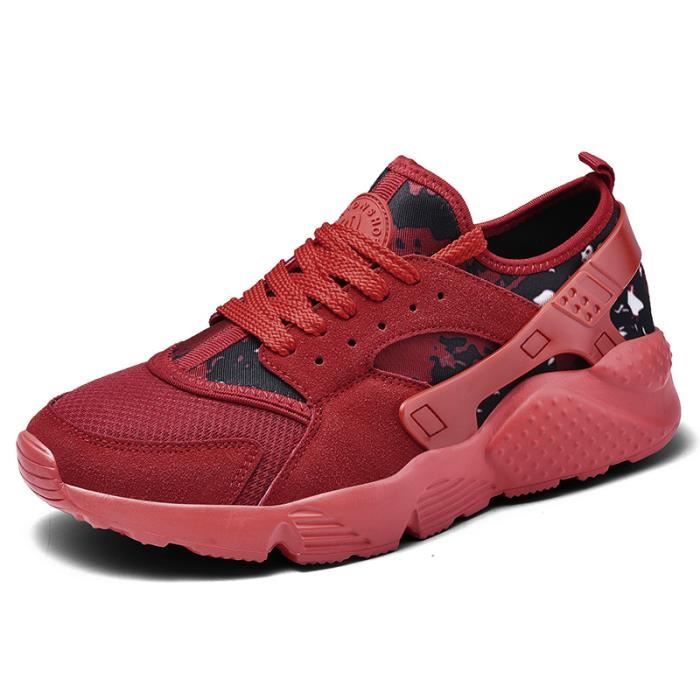 Baskets Homme Fashion Chaussures Sport Sneakers Rouge - Cdiscount ...
