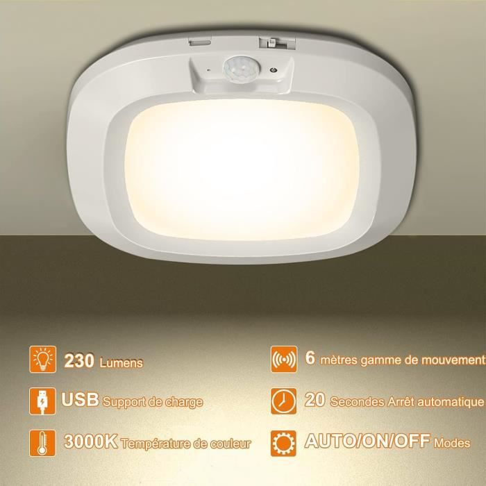 Rechargeable Veilleuses Led À Piles Avec Détecteur De Mouvement, Lampe ...