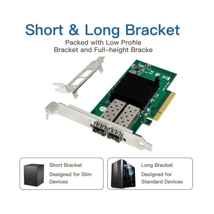 ST7327 X520-DA2 Carte RéSeau Ethernet 10 Gigabit PCIe X8 Double Port ...