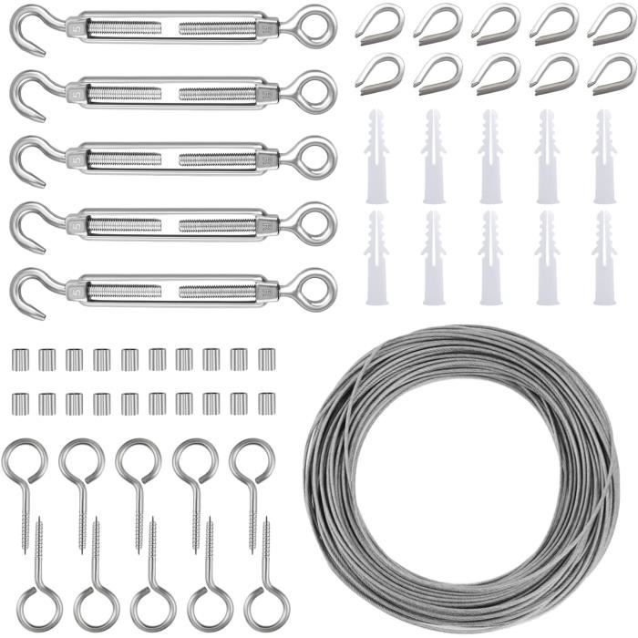 HSEAMALL Kit de clôture de jardin en acier inoxydable résistant avec ...