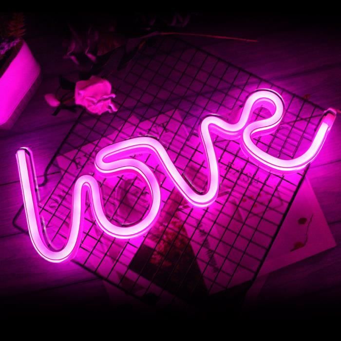 NEON,Love Pink--Lampe néon LED avec signe'amour pour la saint valentin ...